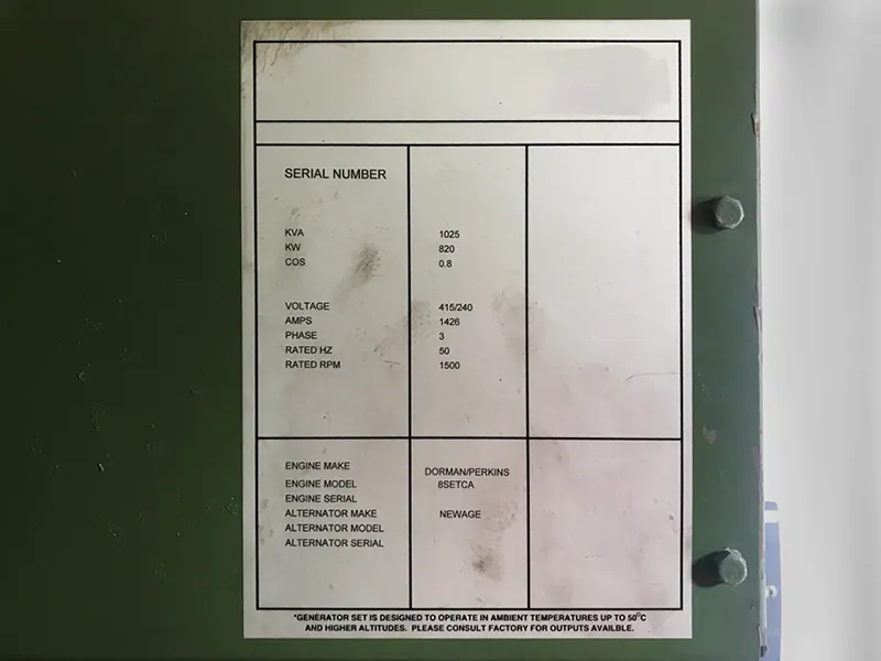 Sold Petbow XL820A 1127kVA Diesel Generator - XP100023 | Stuart Group Ltd