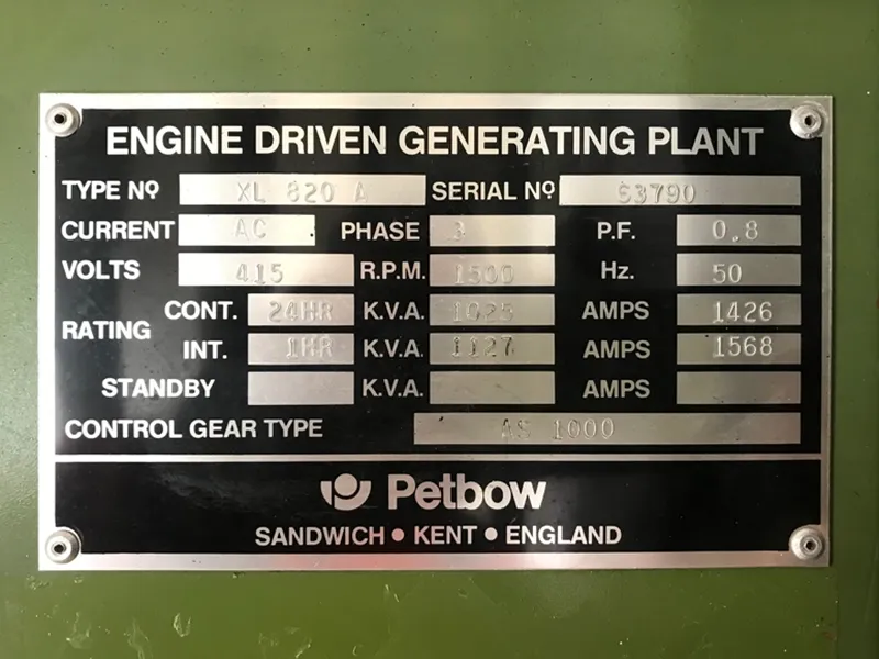 Sold Petbow XL820A 1127kVA Diesel Generator - XP100023 | Stuart Group Ltd