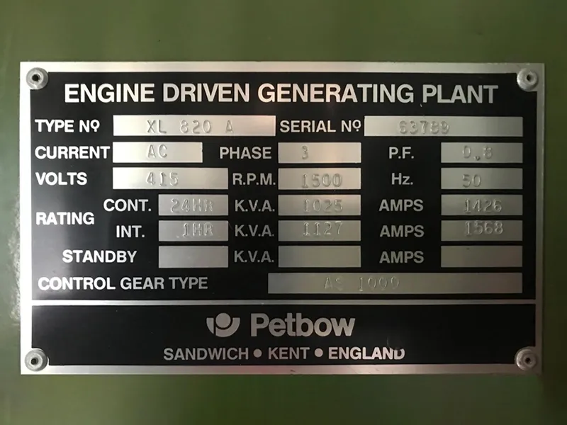 Sold Petbow XL820A 1127kVA Diesel Generator - XP100024 | Stuart Group Ltd