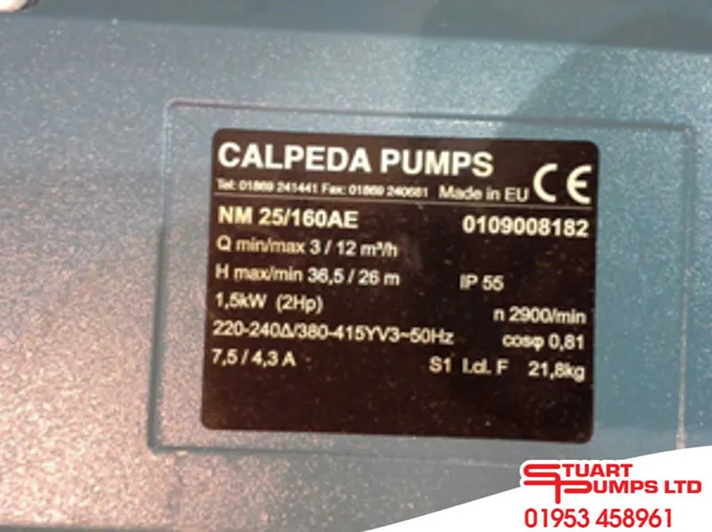 Nearly New Calpeda NM25/160AE Pump for Sale | Stuart Pumps Ltd