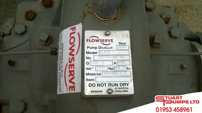 Used Flowserve 6LR18 Split Case Pump for Sale | Stuart Pumps Ltd
