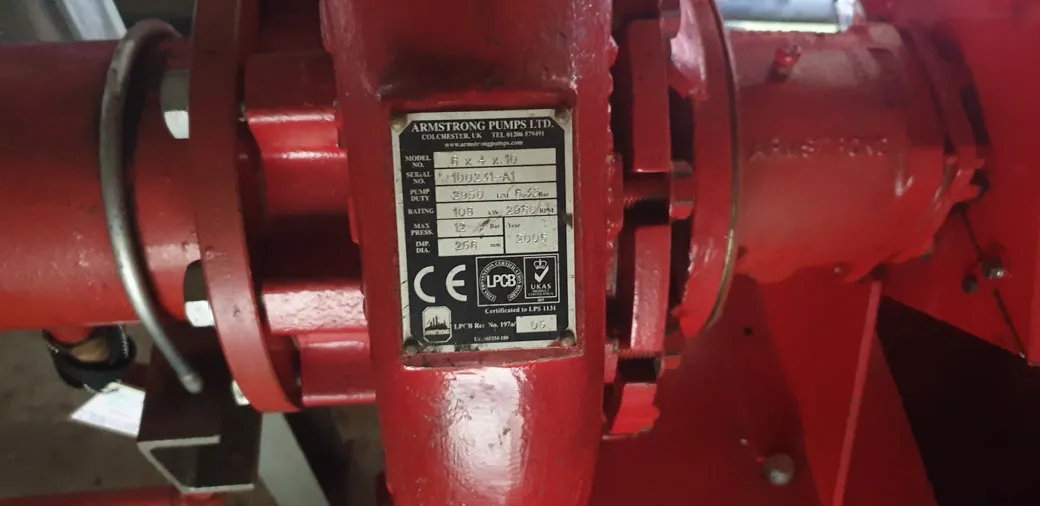 Used Armstrong Twin 6x4x10 Fire Pump House | Stuart Pumps Ltd
