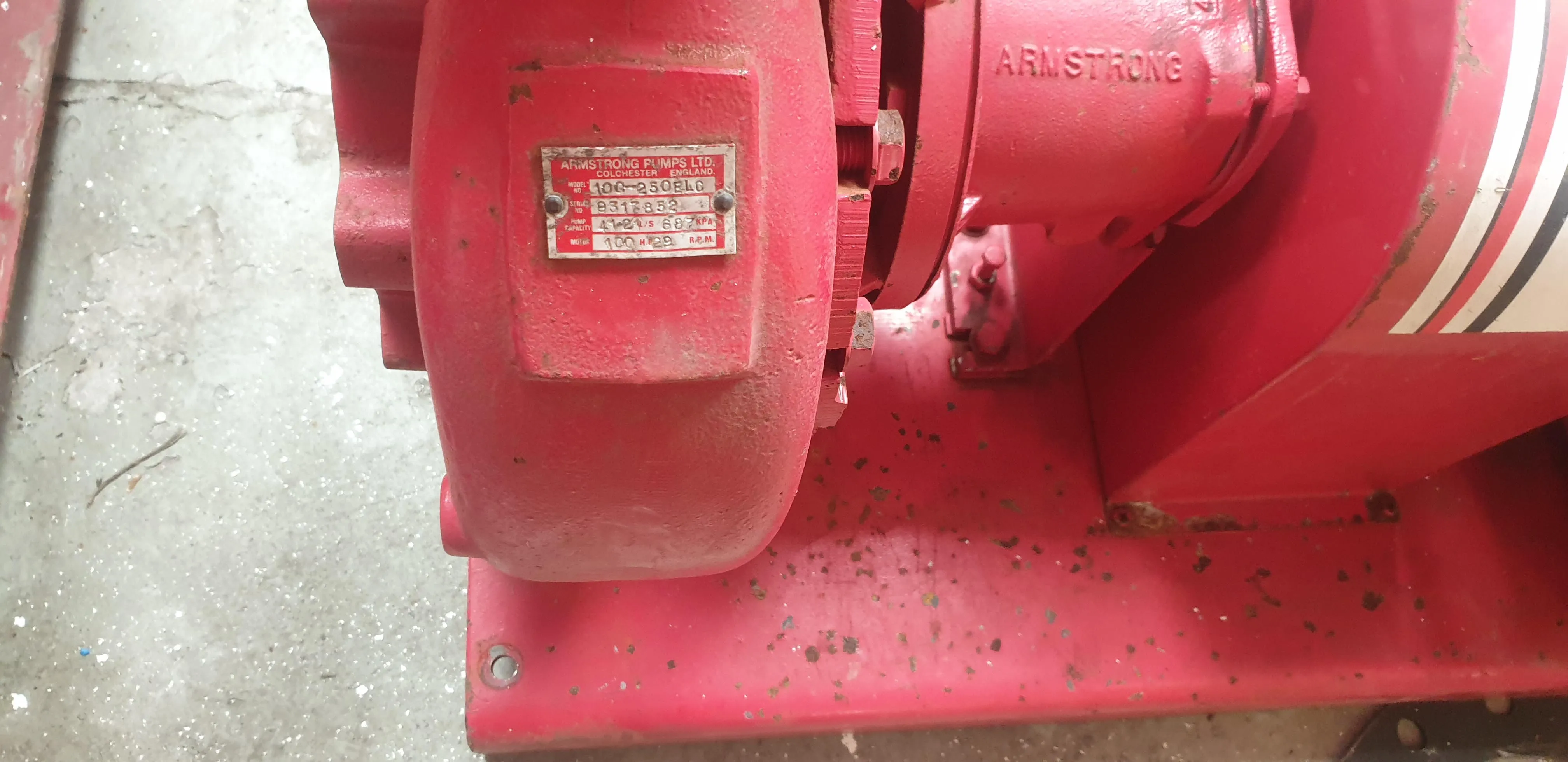 Used Armstrong 100-80DLC LCPB approved fire pump for Sale | Stuart ...