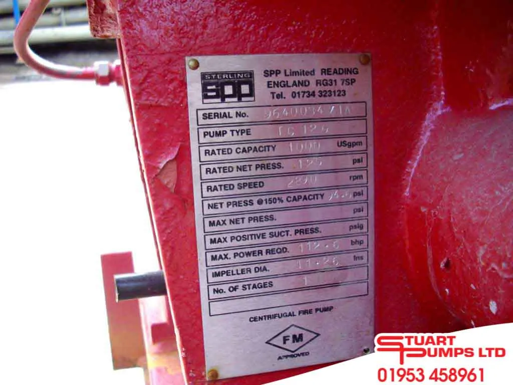 Used SPP TC12G Split Case Fire Pump for Sale | Stuart Pumps Ltd