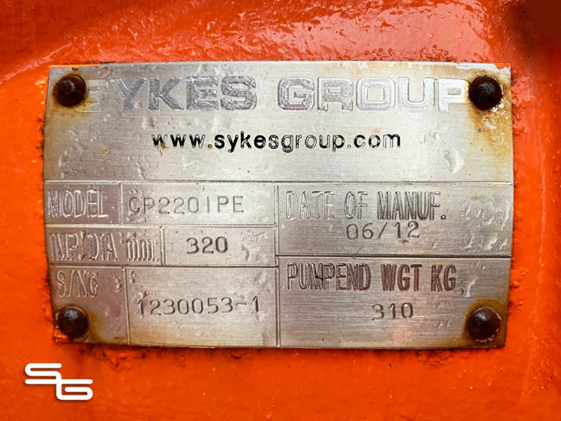 Used Sykes Primax CP220i 8 inch Pump for Sale | Stuart Pumps Ltd